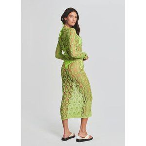 SER.O.YA | Dresses | Seroya Allison Crochet Cardigan Lime Green Open ...